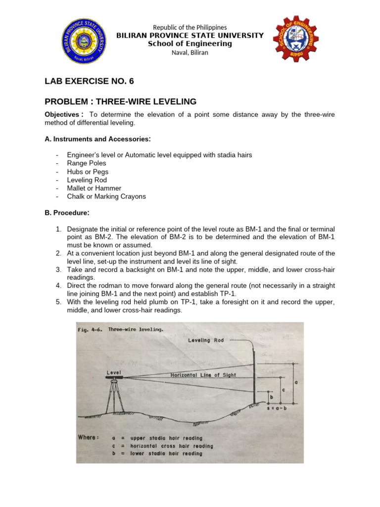 QS-Laboratory 6 Three-Wire Leveling | PDF | Mean