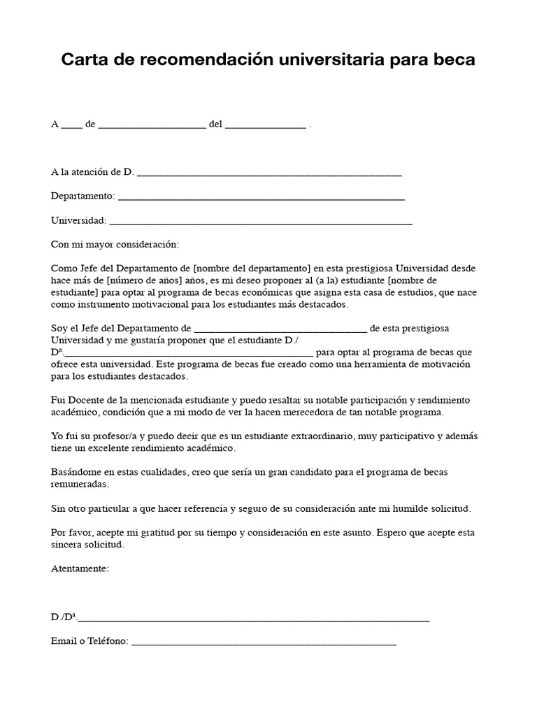 Carta-de-recomendación-para-beca | PDF