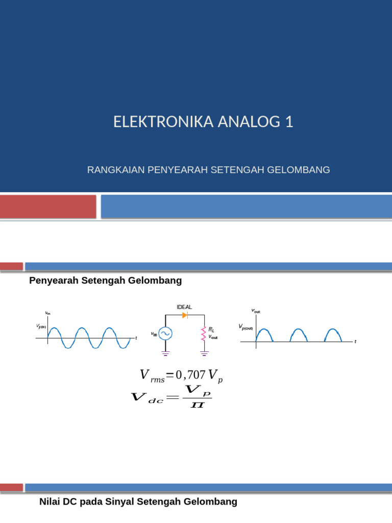 Materi 1 - Rangkaian Dioda Penyearah Setengah Gelombang | PDF