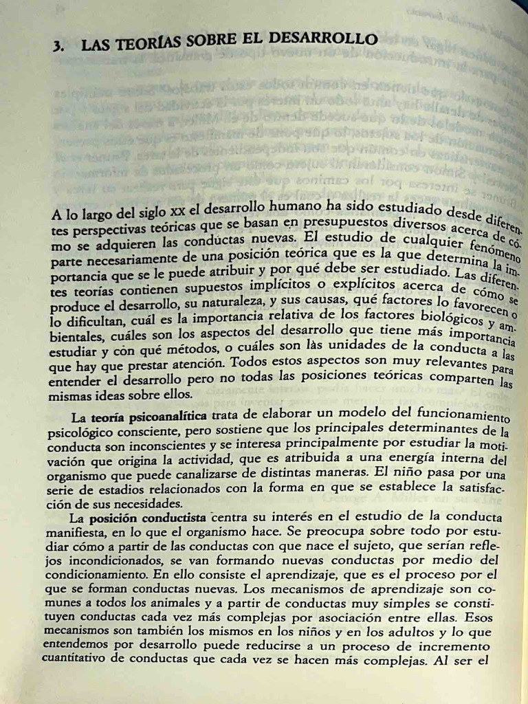 Cap 3 Las Teorías Sobre El Desarrollo. Juan Delval | PDF