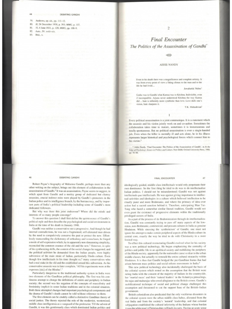 Ashis Nandy - Final Encounter - The Politics of The Assasination of ...