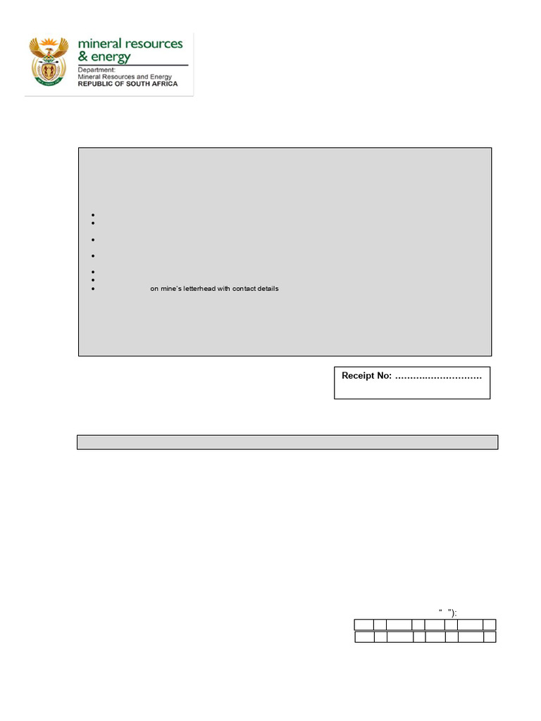 DMRE 370 FM Application Form For Acceptance | PDF | Occupational Safety ...