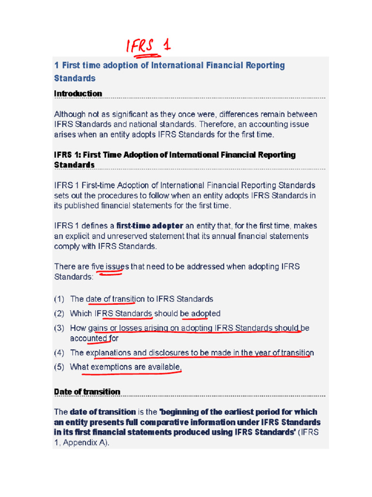 Ifrs 1 | PDF