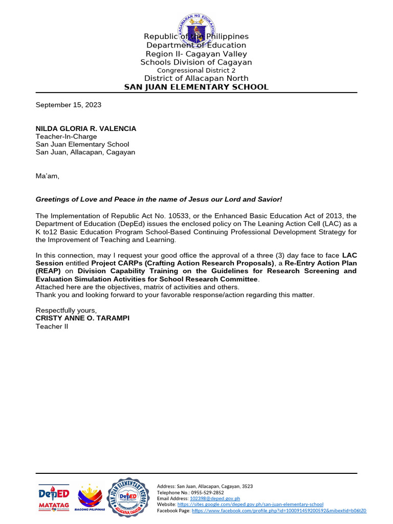 Request Letter On LAC | PDF