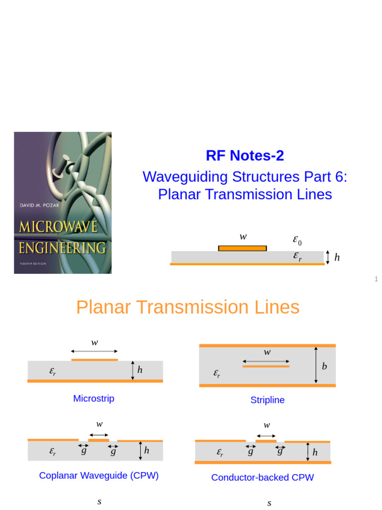 Waveguiding Structures Part 6 (Planar Transmission Lines) | PDF | Electrical Components ...