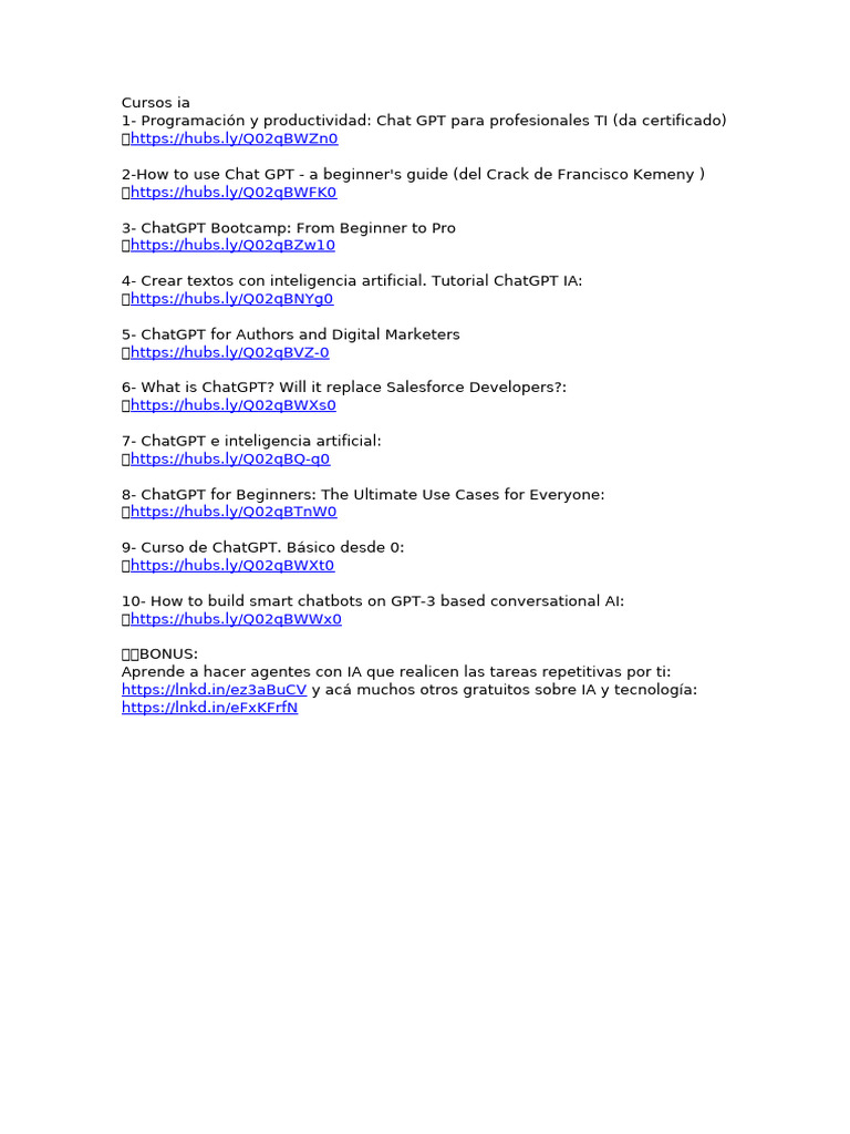 Cursos de IA: Guía y Tutoriales | PDF