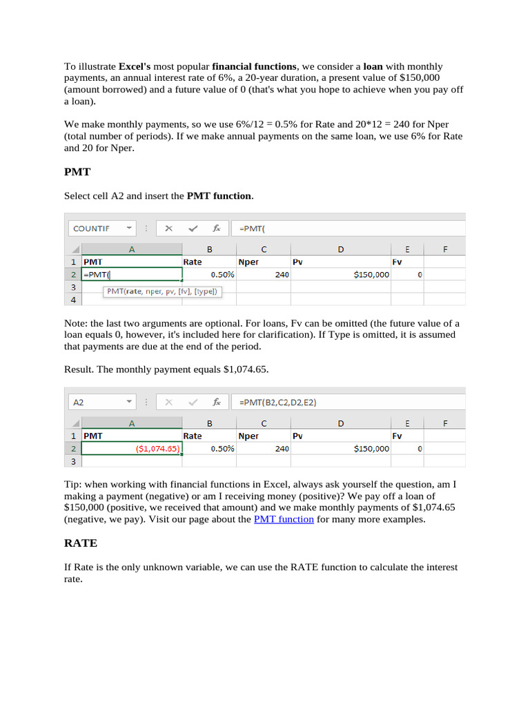 Finance Functions | PDF