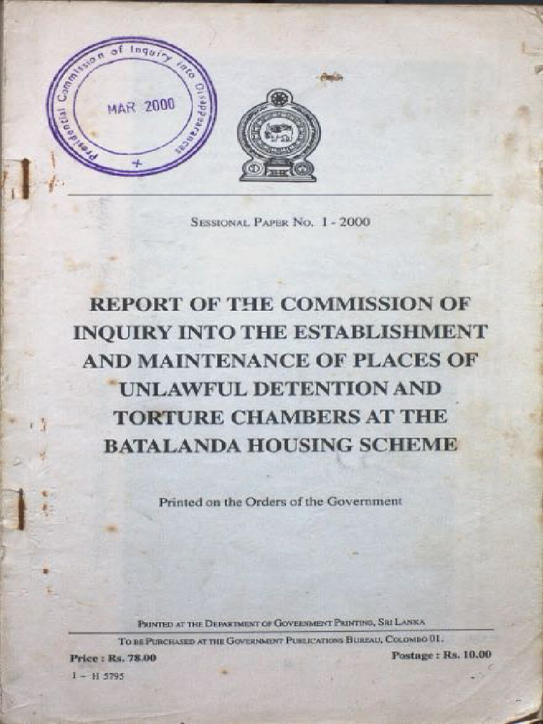 Batalanda Commission Report en | PDF
