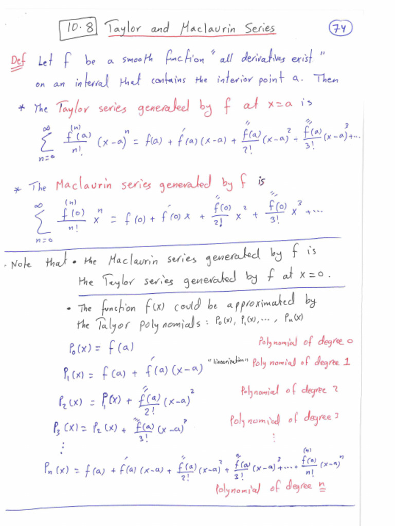 10.8 Taylor and Maclaurin Series | PDF