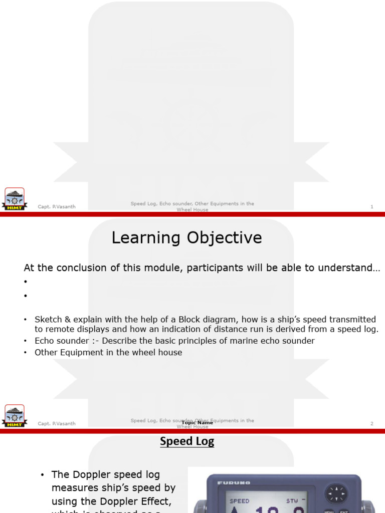 CVP-unit 2 - Speed Log Echo Sounder and Other Equipt - Notes | PDF