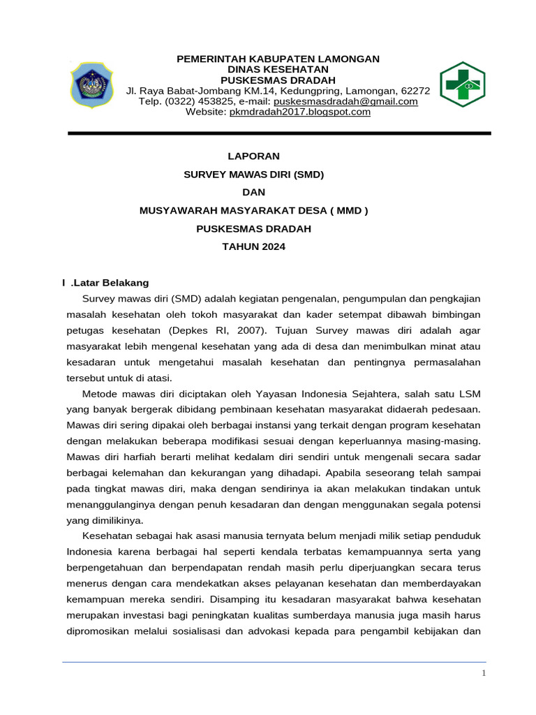 7.laporan SMD, MMD Puskesmas Dradah 2024 | PDF