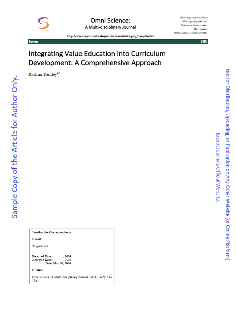 Integrating Values Education | PDF | Pedagogy | Curriculum