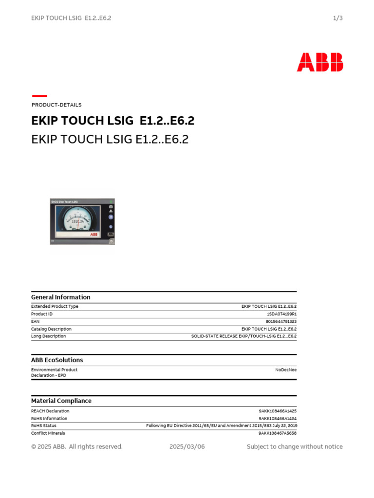 EKIP Touch LSIG E1.2..E6.2 Manual | PDF | Electricity | Electrical ...