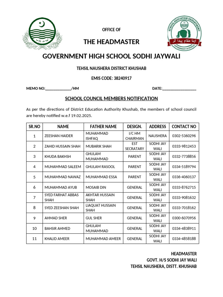 School Council Notification 2025 | PDF