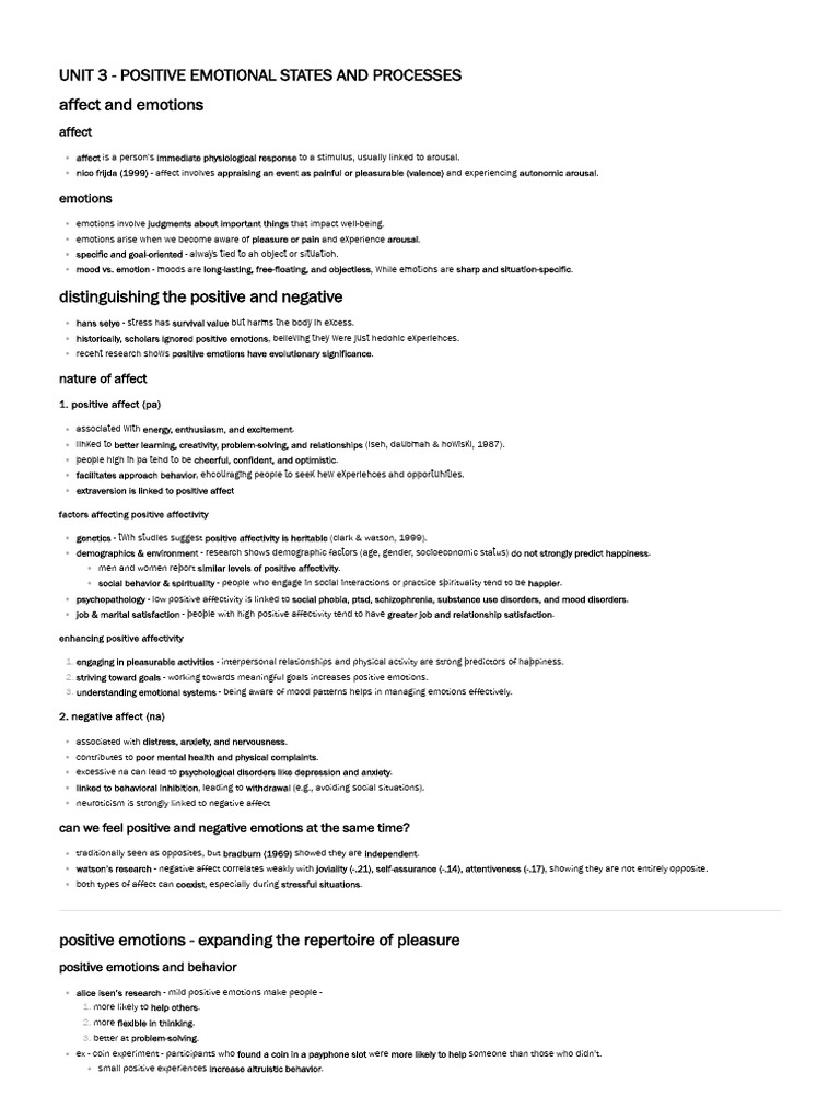 Understanding Positive Emotions and Affect | PDF | Happiness | Well Being