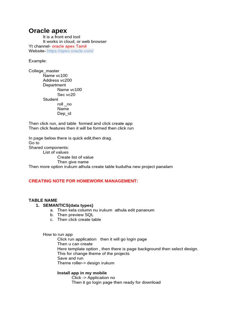 Oracle apex | PDF