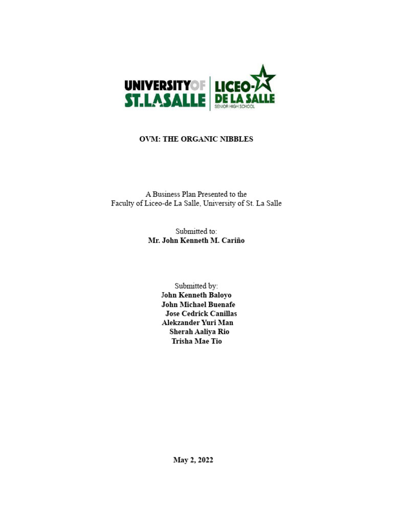 Business Plan Sample 4 Strictly For Reference Only 2 | PDF ...