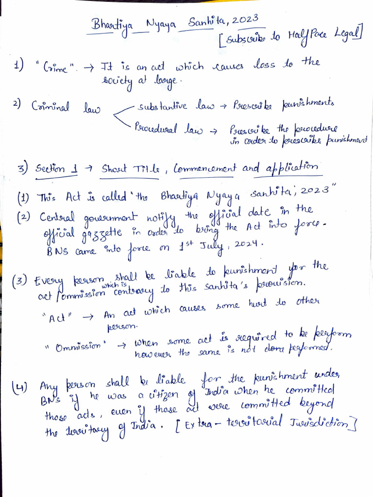 BNS Lecture 01 HalfPace Legal | PDF