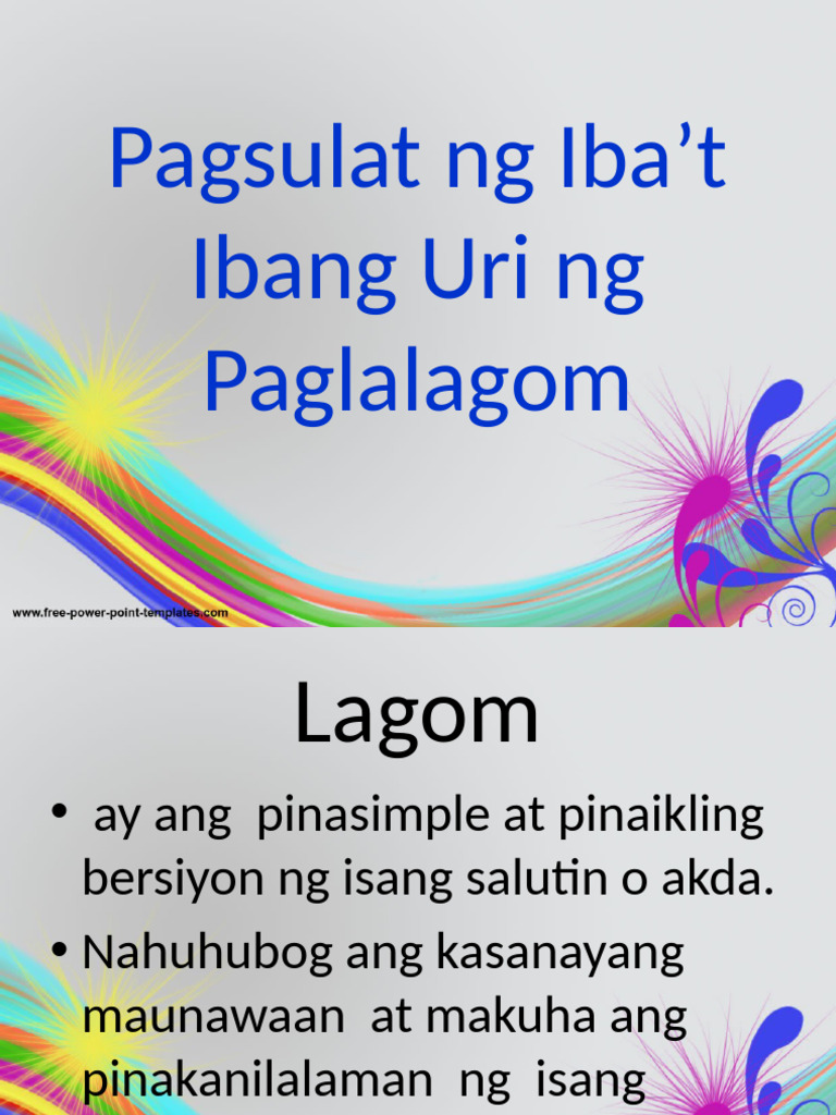 Pagsulat NG Ibat Ibang Uri NG Uri NG Palalagom-1-1 | PDF