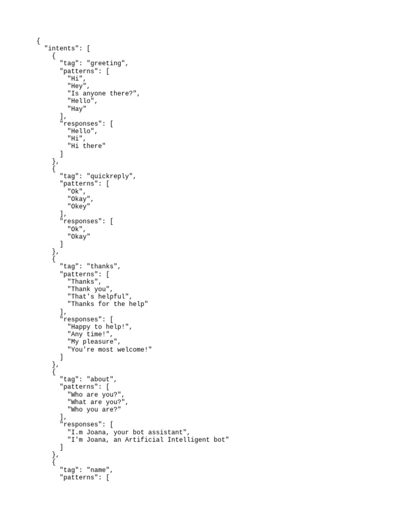 Chatbot Dataset Codes | PDF