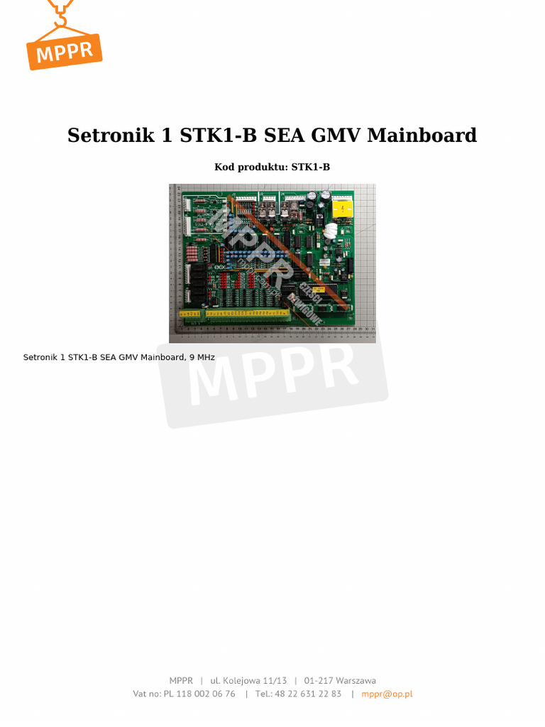 Setronik 1 STK1-B SEA GMV Mainboard | PDF