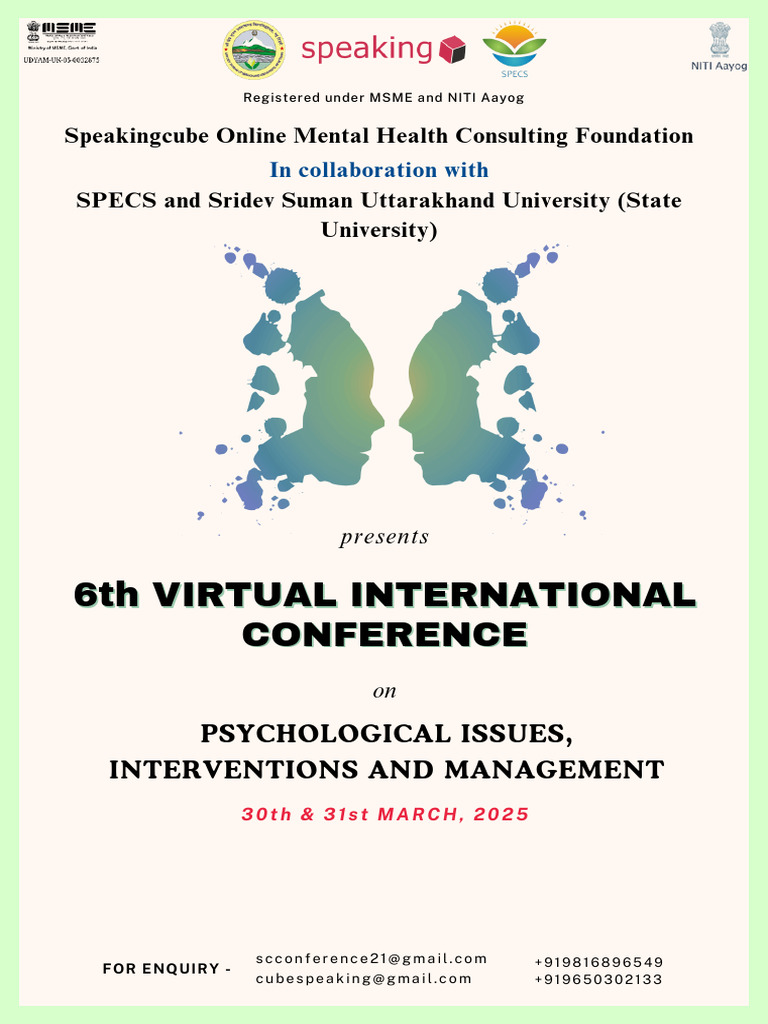 6th International Conference Poster Pdf Psychology