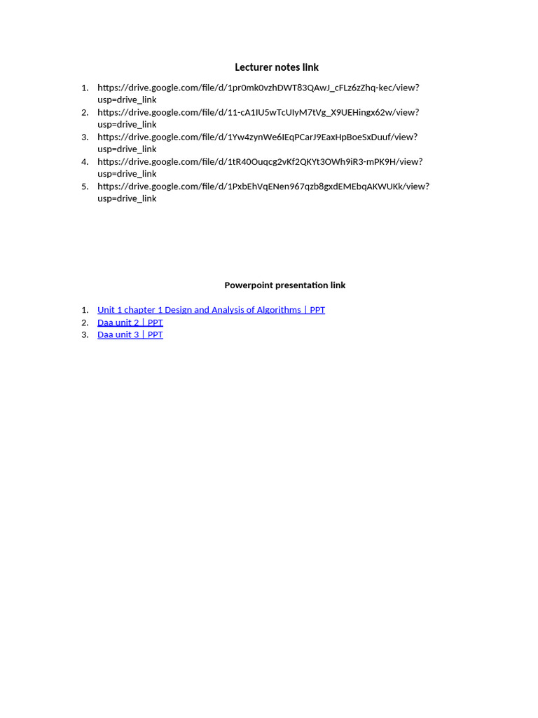 Lecturer Notes Link-Ad3351 | PDF