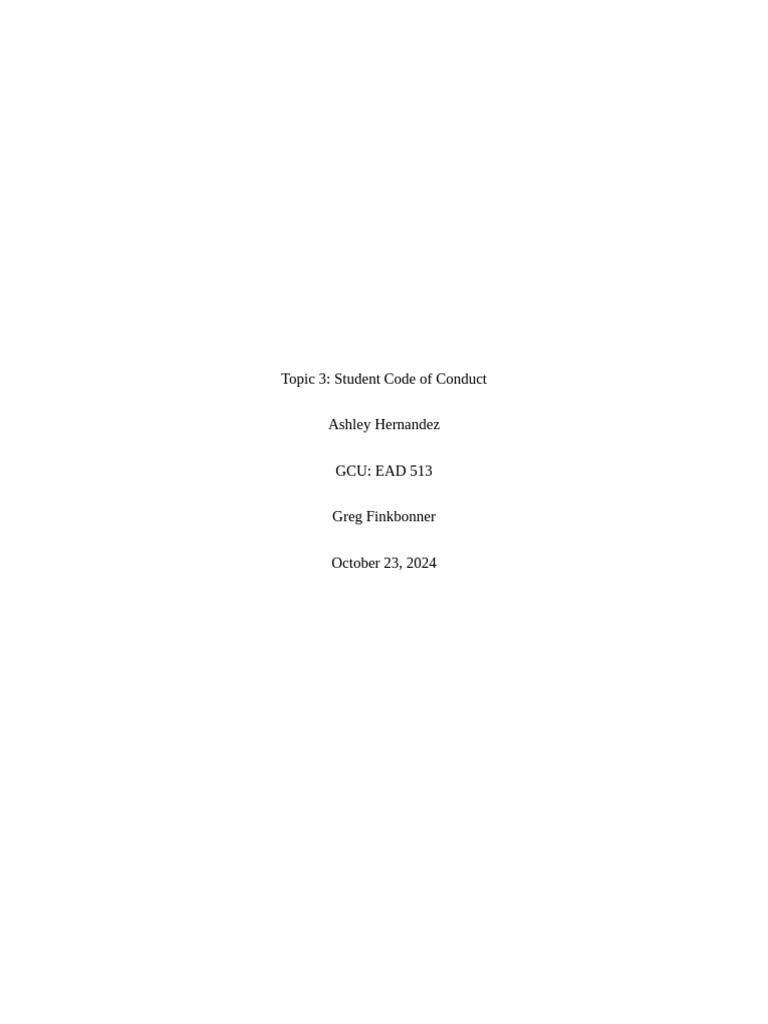 Topic 3 Student Code of Conduct | PDF | Community | Social Psychology