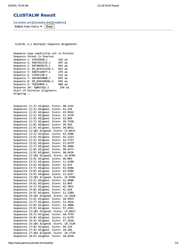clustal w | PDF