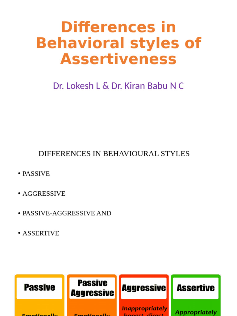 Differences in Behavioral Styles of Assertiveness | PDF | Anger | Communication