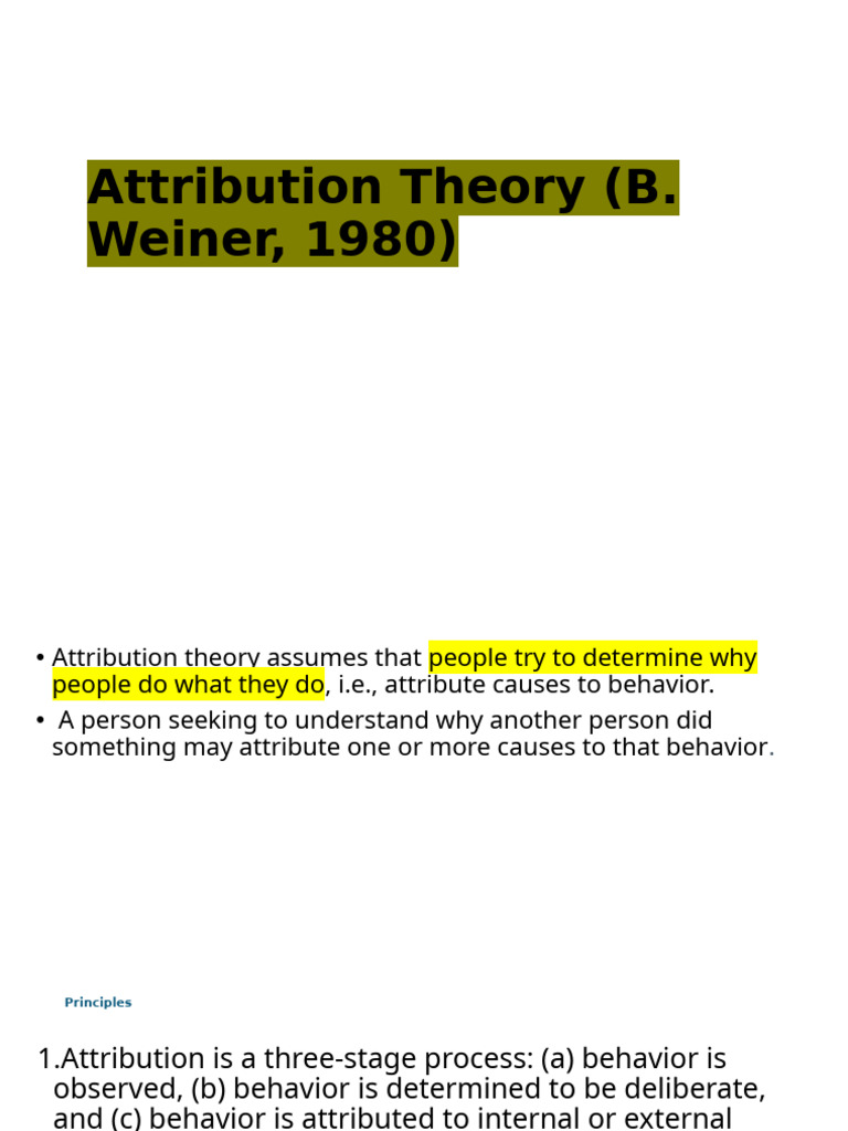 Weiner's Three Dimensions of Attribution | PDF