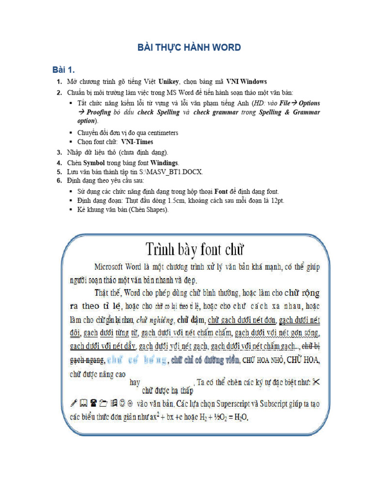 Bai Tap Thuc Hanh Word | PDF