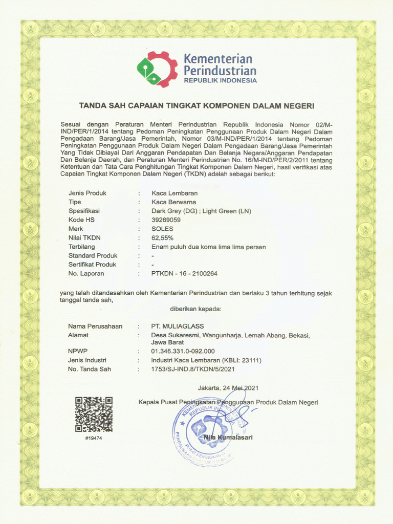 TKDN Kaca Mulia Glass | PDF