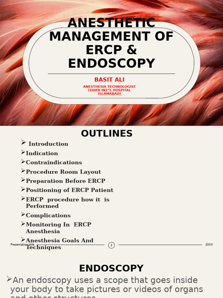 Anesthesia Management of ERCP & Endos | PDF | Clinical Medicine | Medicine