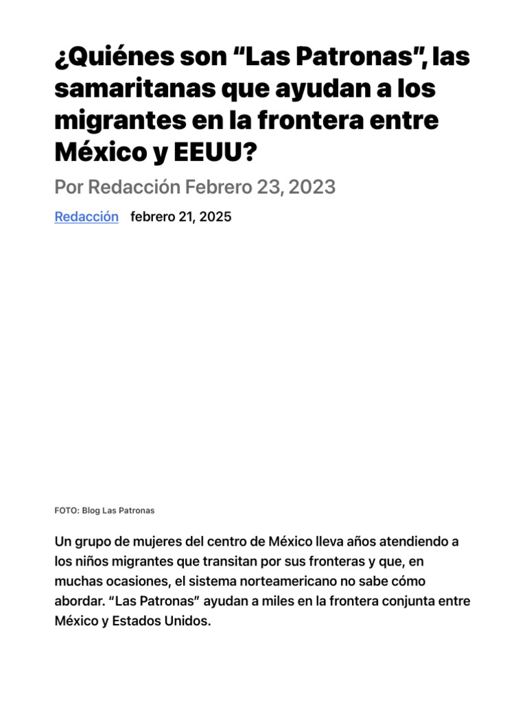 ¿Quiénes Son "Las Patronas", Las Samaritanas Que Ayudan A Los Migrantes ...