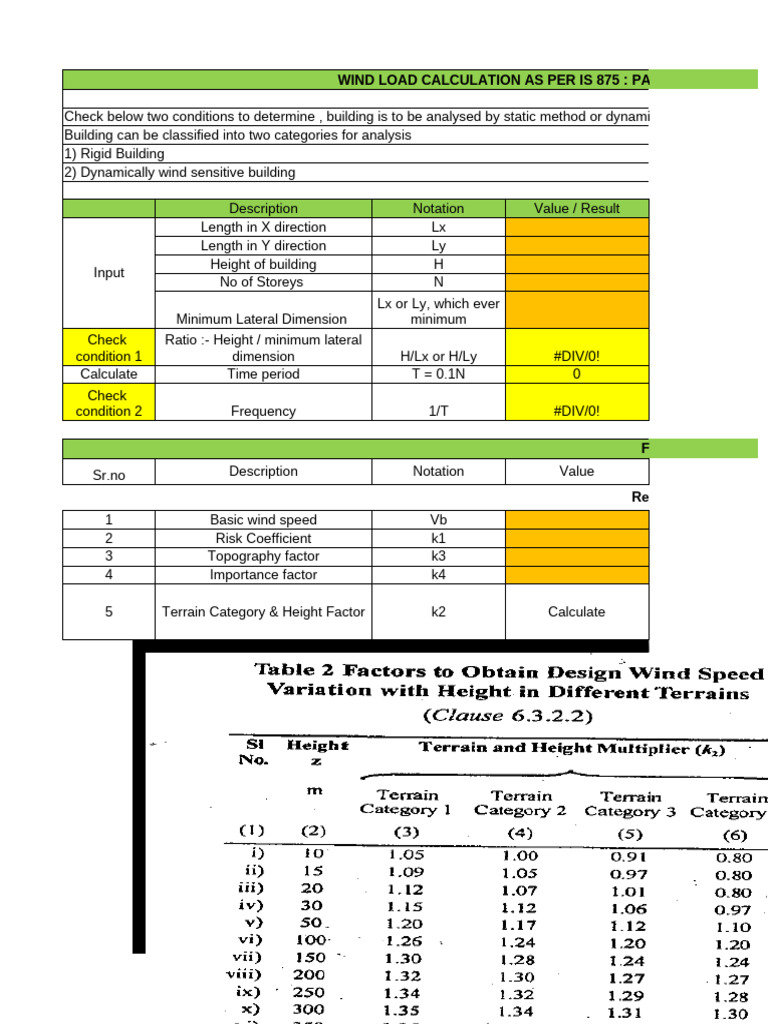 Wind Load Calculation Sheet | PDF | Applied And Interdisciplinary Physics