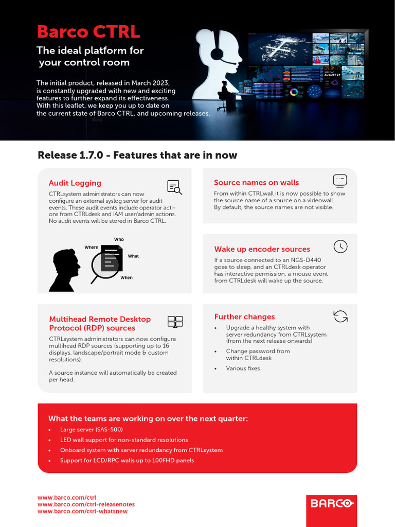 Barco CTRL System Updates and Features | PDF
