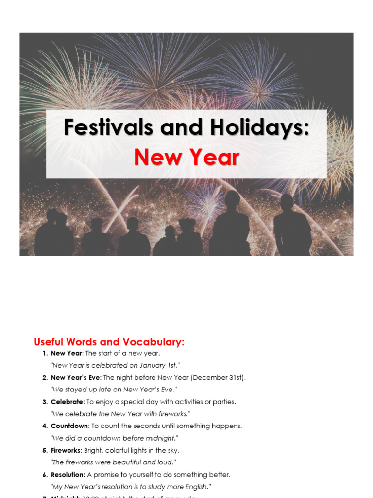 Festivals and Holidays New Year | PDF | Secular Holidays | Traditions