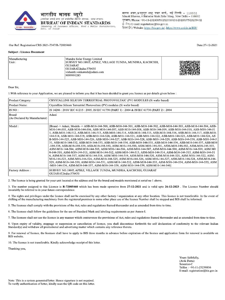 Adani Monoperc Bis | PDF