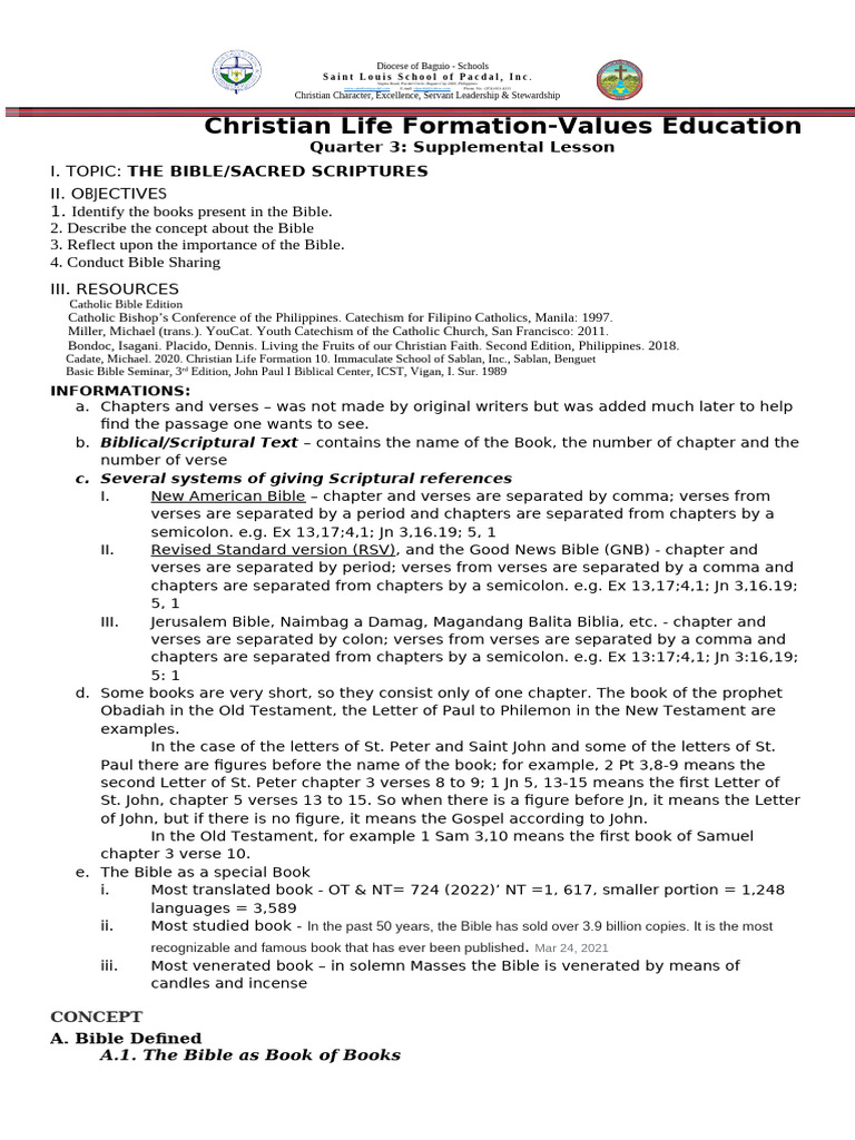 Bible Study Curriculum Overview | PDF | Biblical Canon | Old Testament