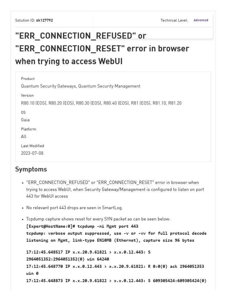 sk127792 - ERR - CONNECTION - REFUSED - or - ERR - CONNECTION - RESET - Error in Browser When ...