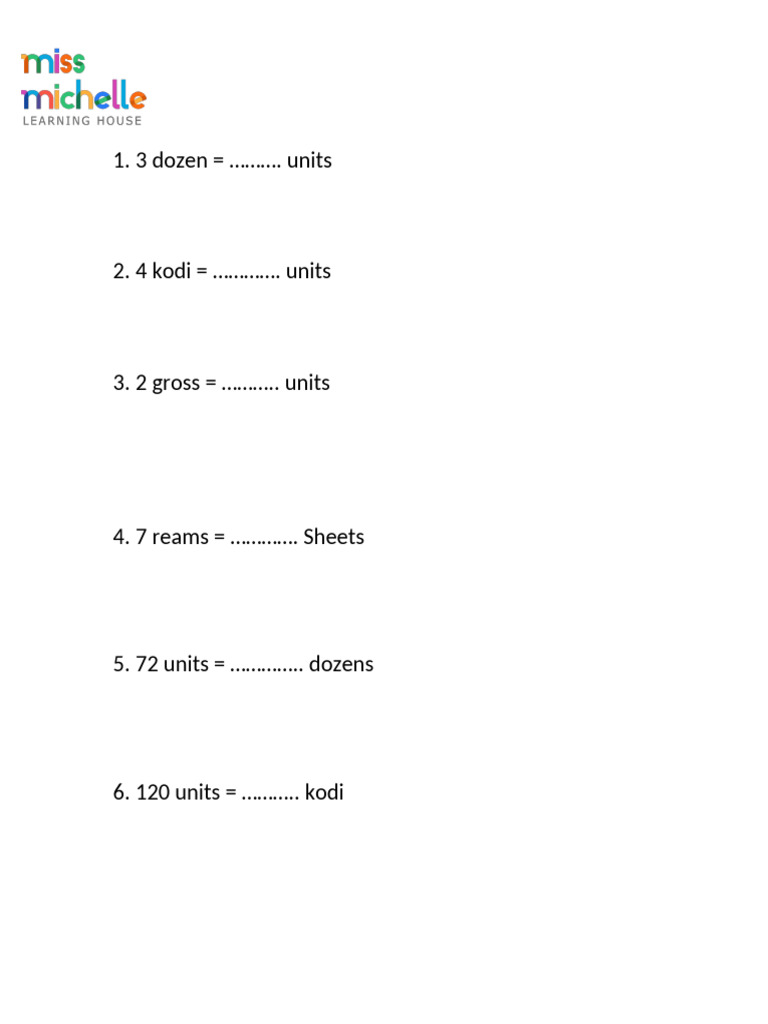 Unit of Quantity | PDF