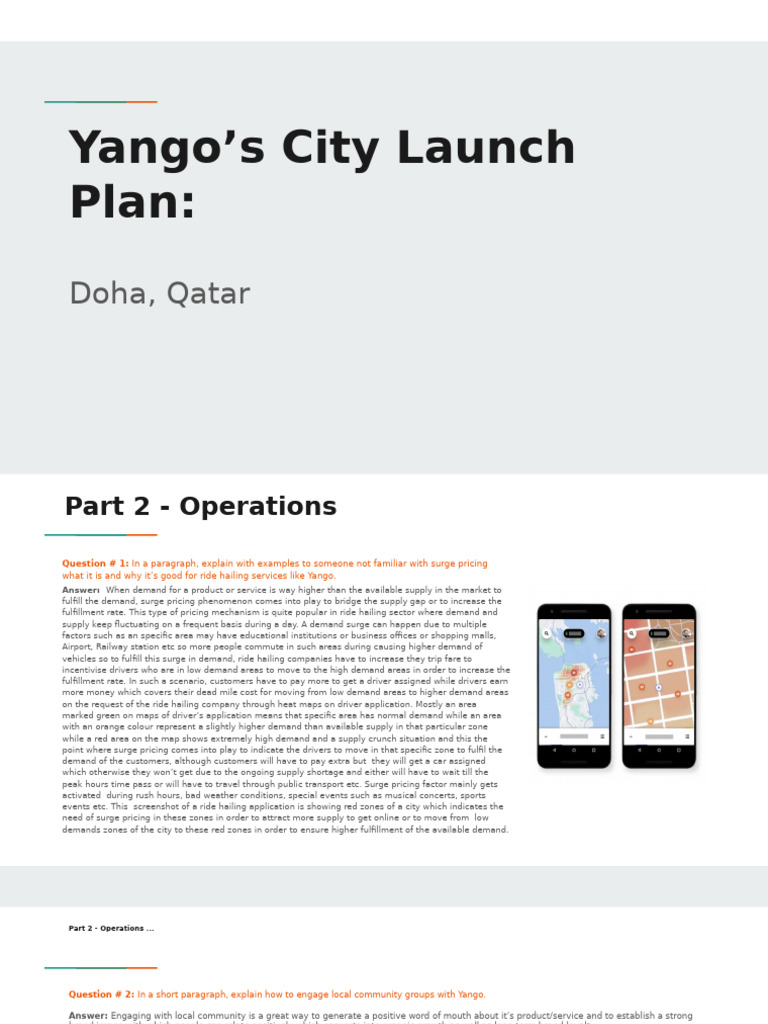 Part B - Yango Operations- Doha, Qatar | PDF | Pricing | Demand