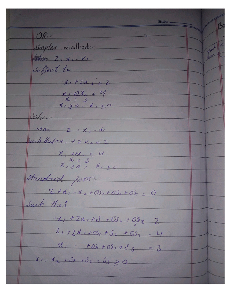 simplex method & its cases,M &two phase method | PDF