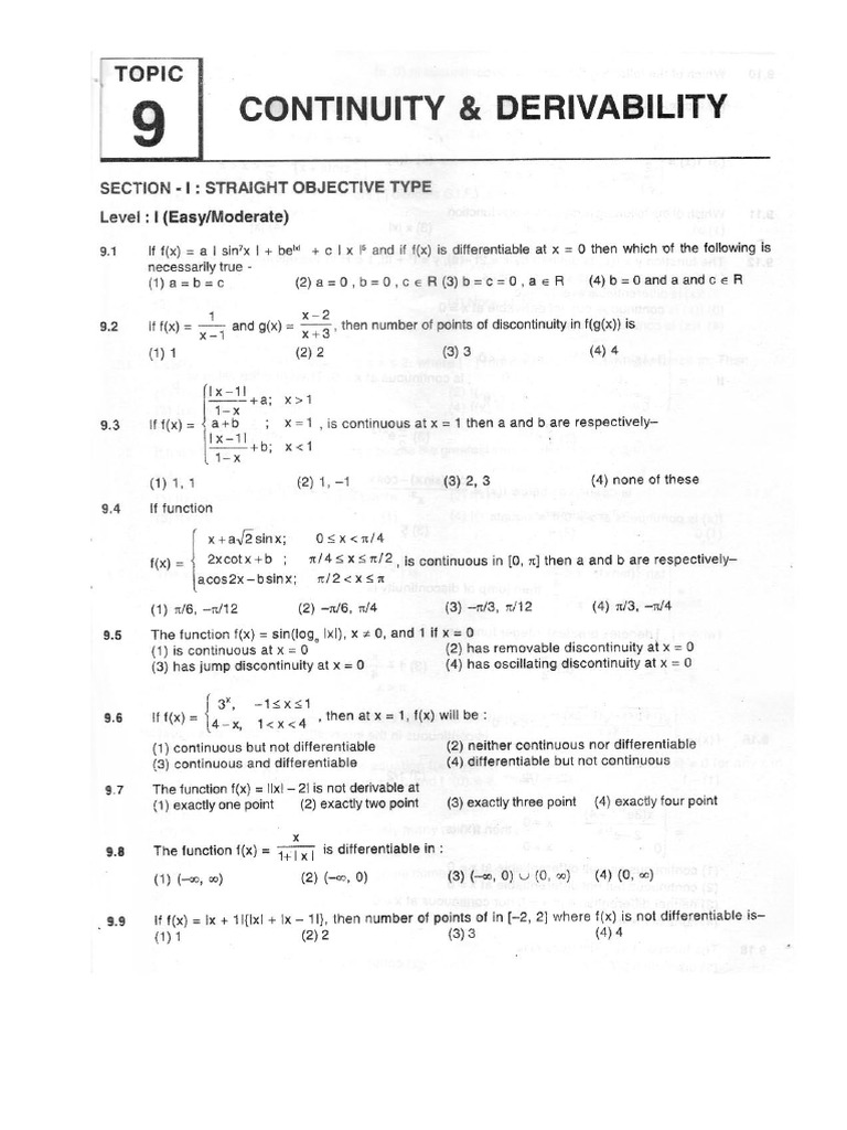 Continuity - Derivability | PDF