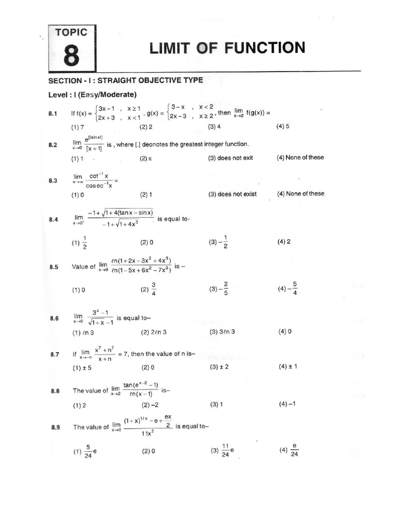 Limit of Function | PDF