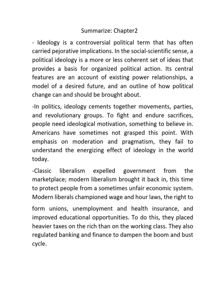Summarize Chapter 2 | PDF | Conservatism | Liberalism