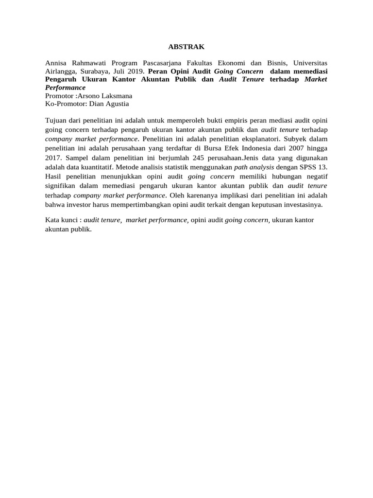 ABSTRAK DISERTASI ANNISA | PDF