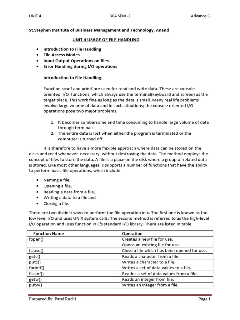 Unit4advc Pdf Computer File Pointer Computer Programming