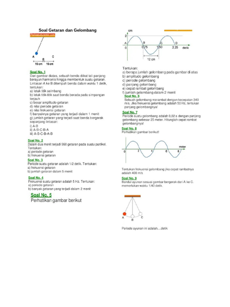 Soal Getaran dan Gelombang Kelas 8 | PDF